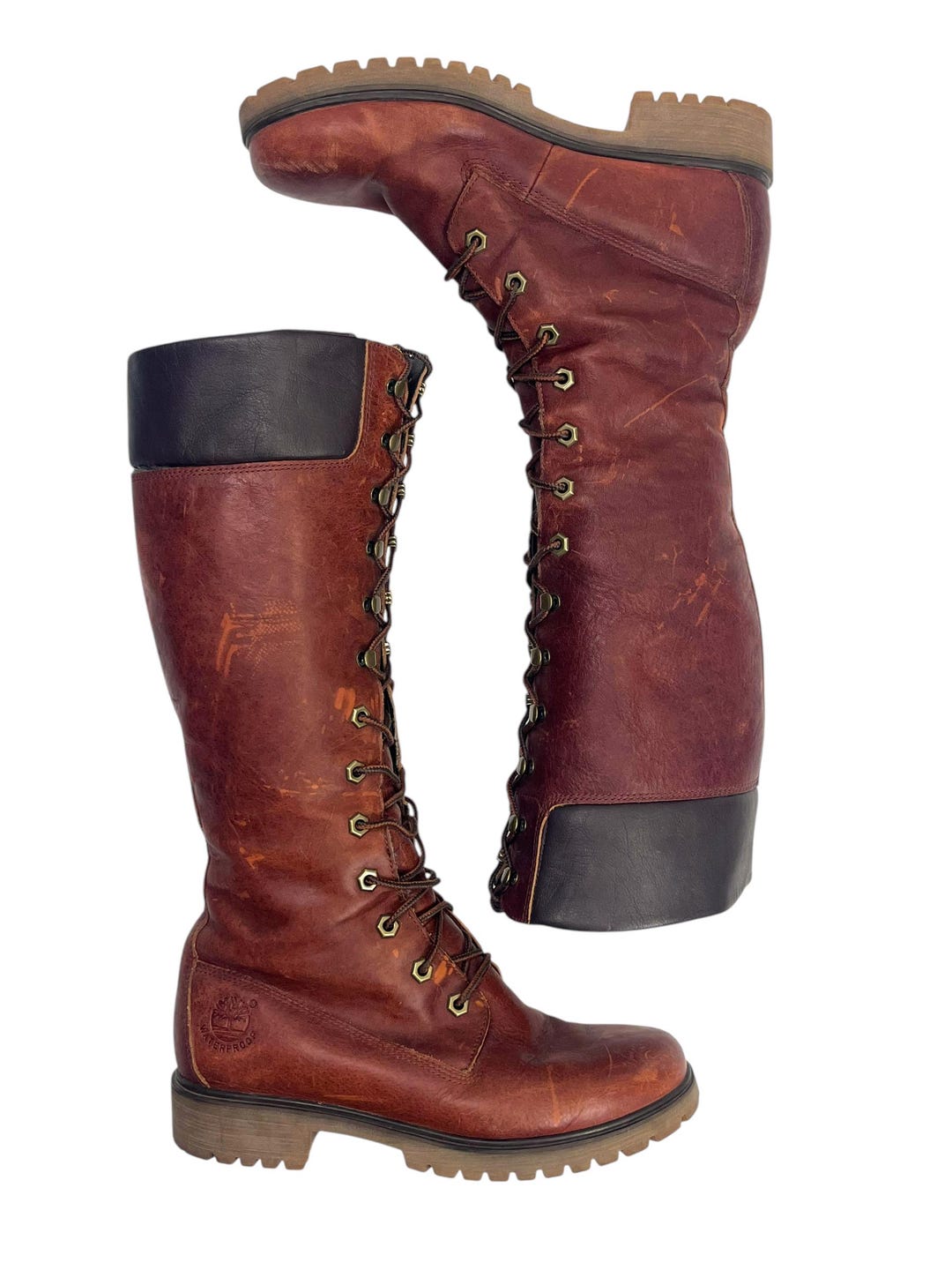 Timberland Knee High Boots Womens Brown Leather Boots Size 38 - Etsy