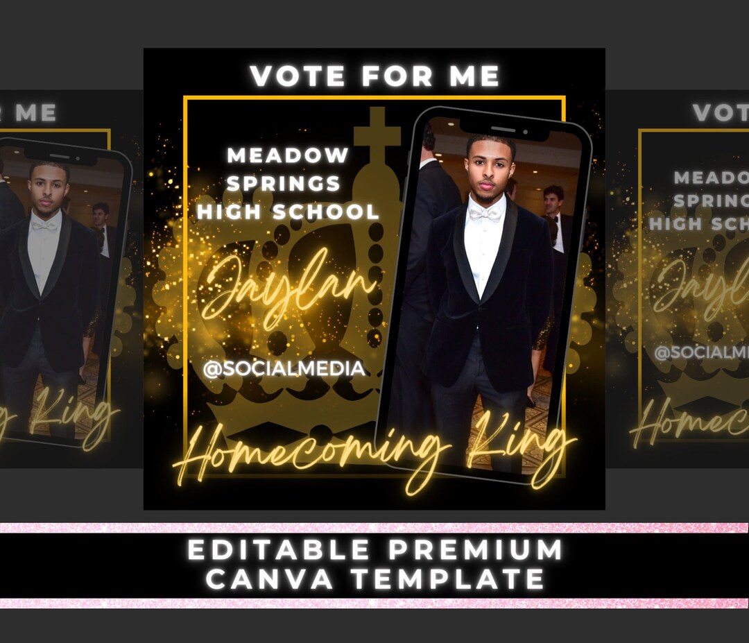 Homecoming King Flyer, Homecoming Flyer, Canva Template, Campaign Flyer ...
