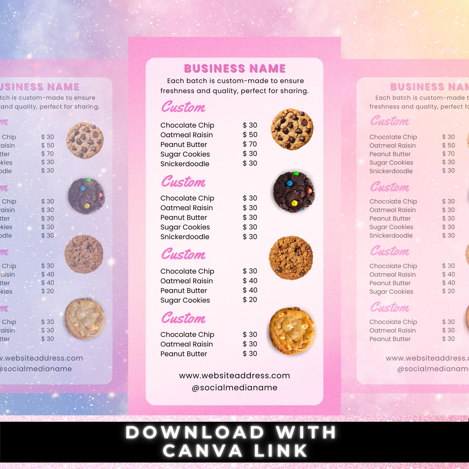Cookie Menu, Cookie Price List, Cookie Business, Price List for Treats ...