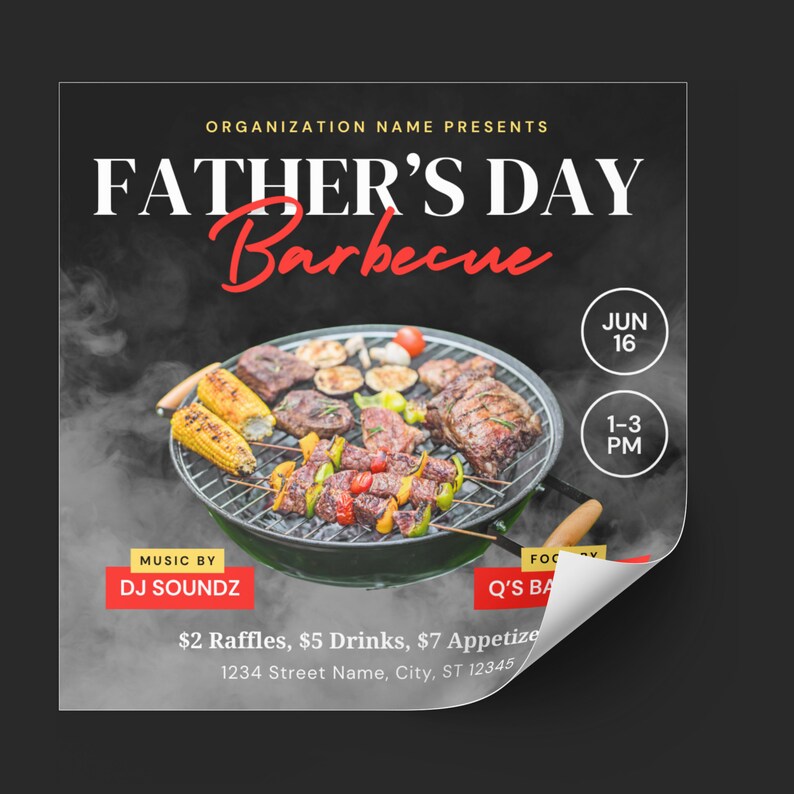 Fathers Day Bbq Flyer, Fathers Day Event, BBQ Invitation, Fathers Day ...