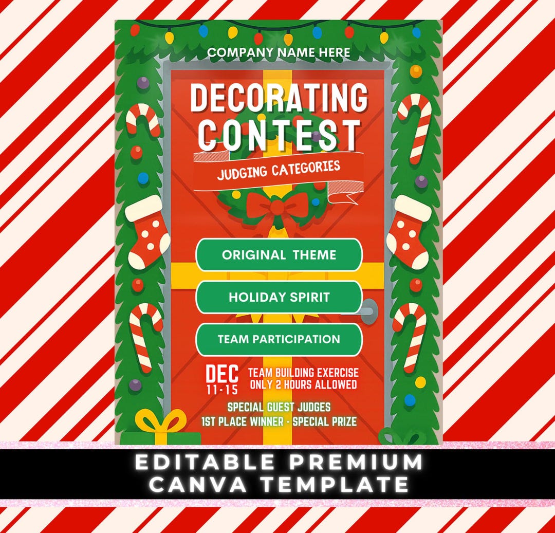Christmas Door Decorating Contest Flyer, Christmas Decorating Flyer ...