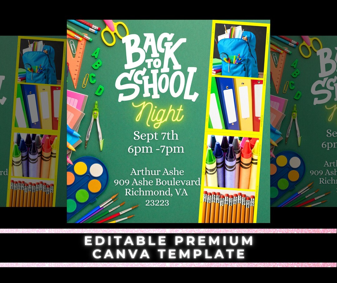 Back to School Night, Back to School Flyer, PTO Templates, Premade ...