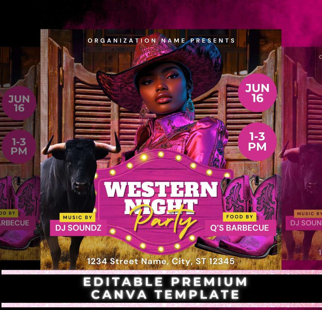 Western Flyer, Western Birthday Invitation, Cowgirl Flyer,western Dance ...