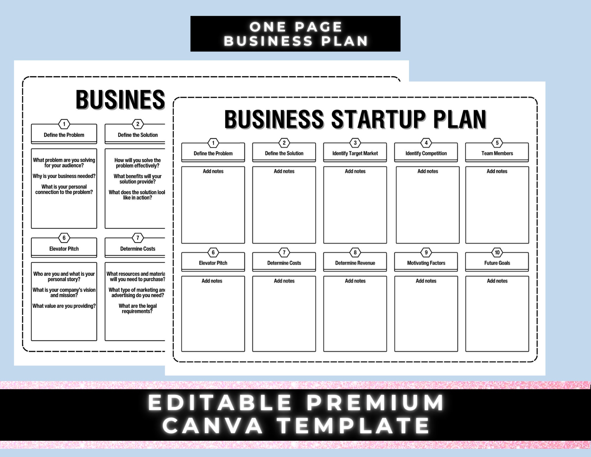 One Page Business Plan, Startup Business Plan, Business Plan Template ...
