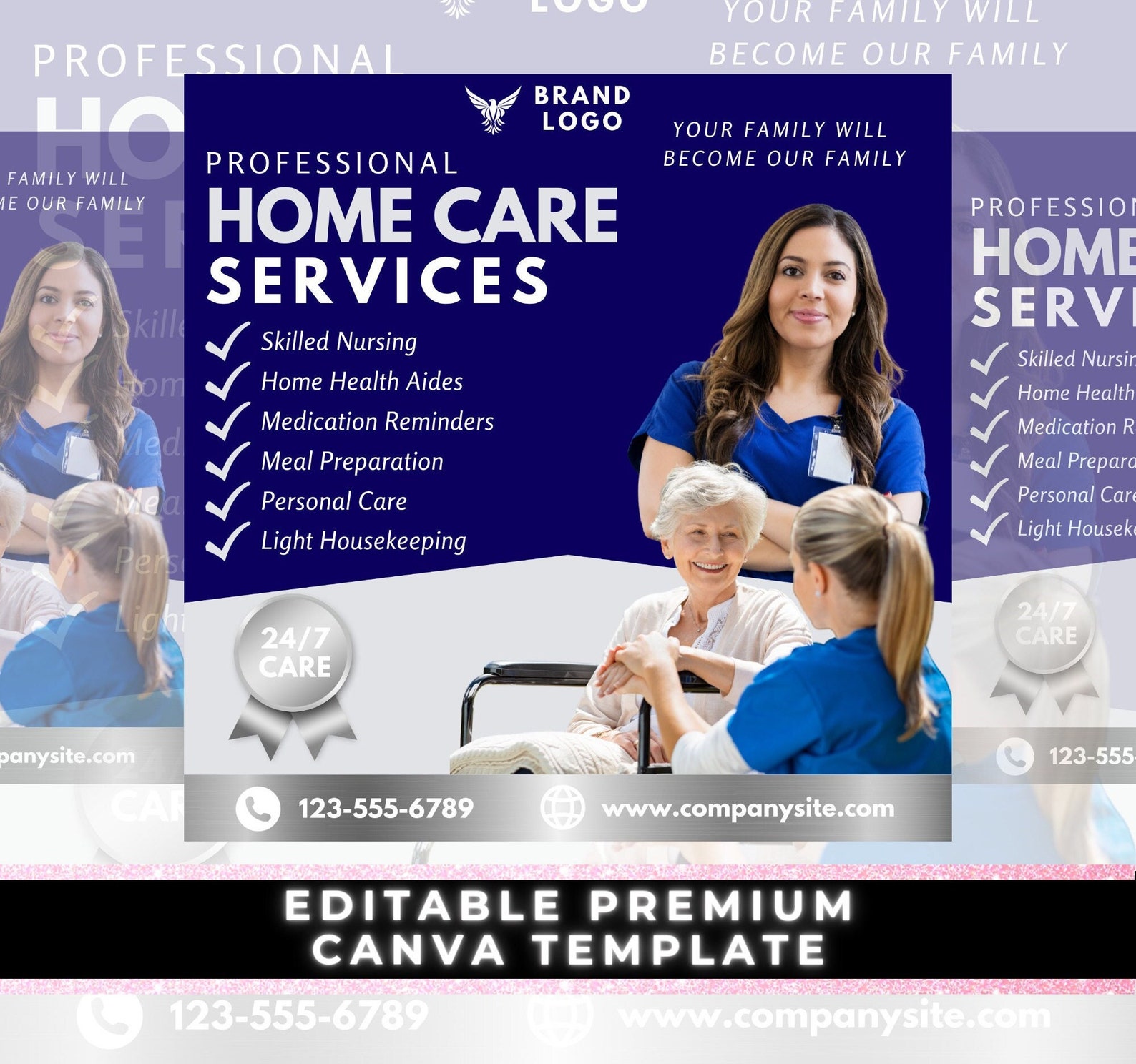 Home Care Flyer, Home Care Services, Home Care Business, Home Care Nurse, Canva Template, Home ...