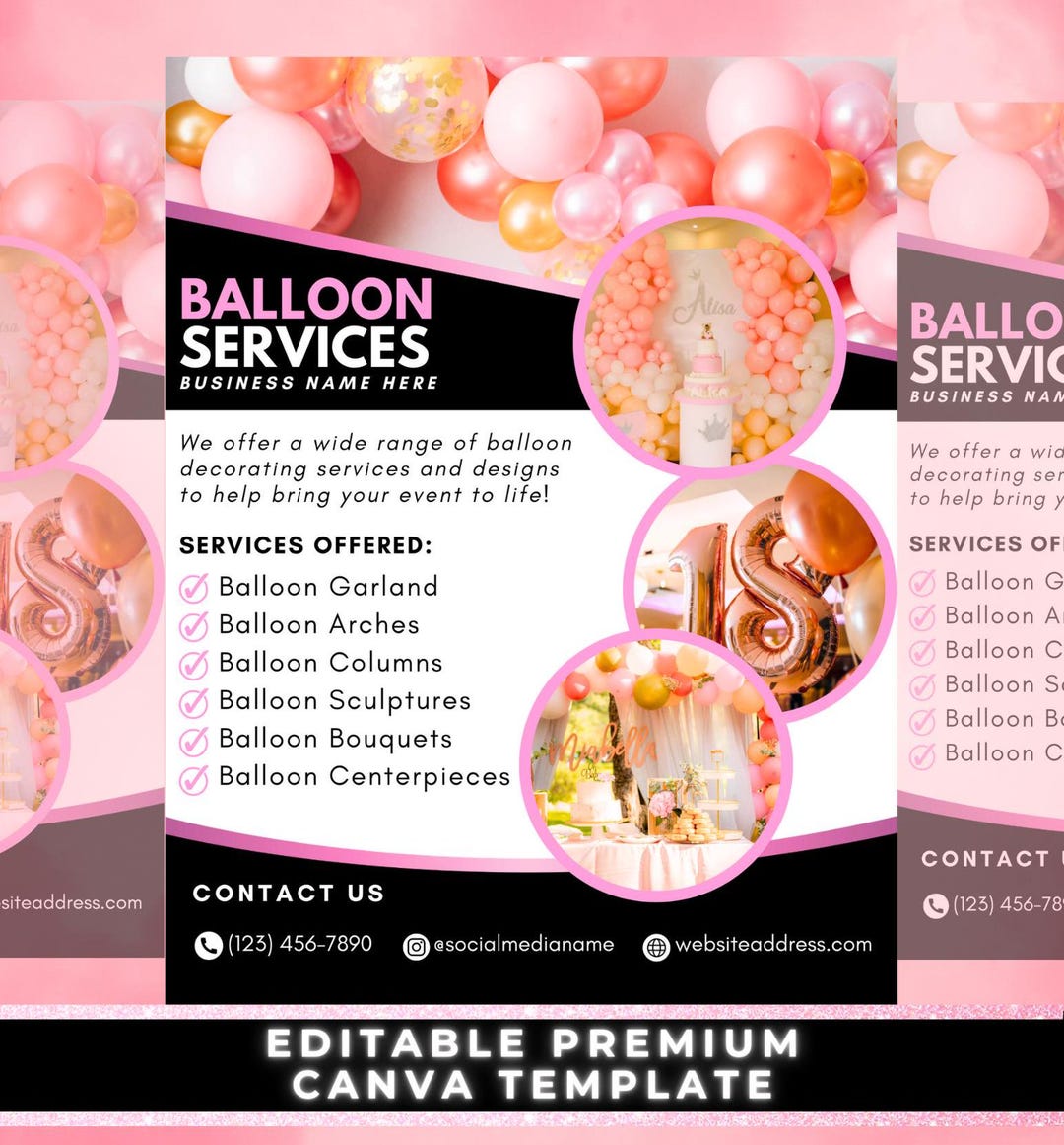 Balloon Artist, Balloon Decorations Flyer, Balloon Designs, Decoration ...