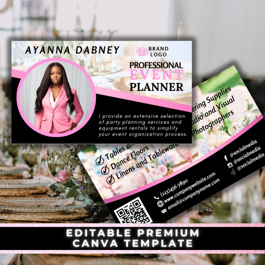 Event Planner Business Card, Party Planning, Event Planning Business ...