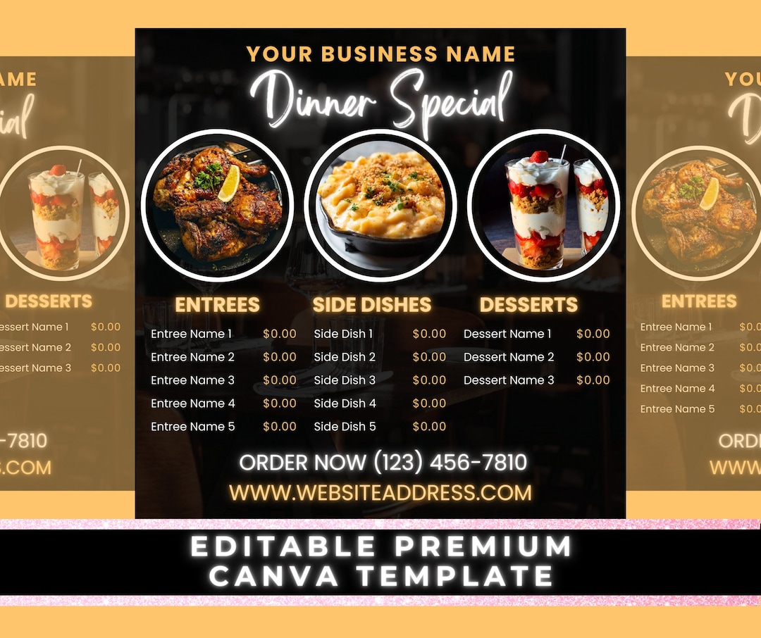 Dinner Sale Flyer, Dinner Special, Dinner Menu, Flyer for Restaurant ...