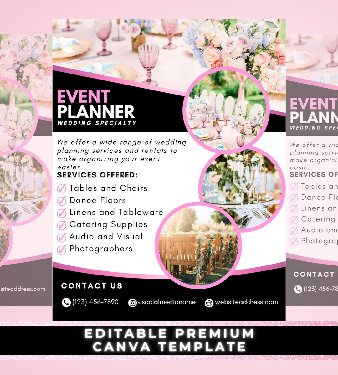 Wedding Planner, Wedding Rentals, Party Rental Flyer, Party Planning ...