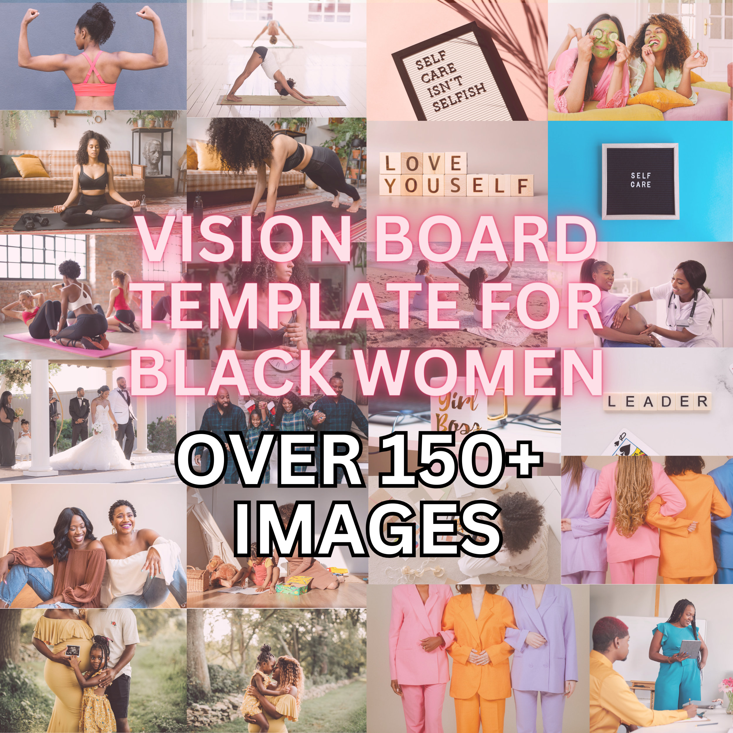 Vision Board for Black Women, Vision Board 2024, Vision Board Template ...