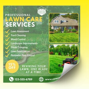 Lawn Care Flyer, Landscaping Flyer, Lawn Service, Mowing Flyer, Lawn ...