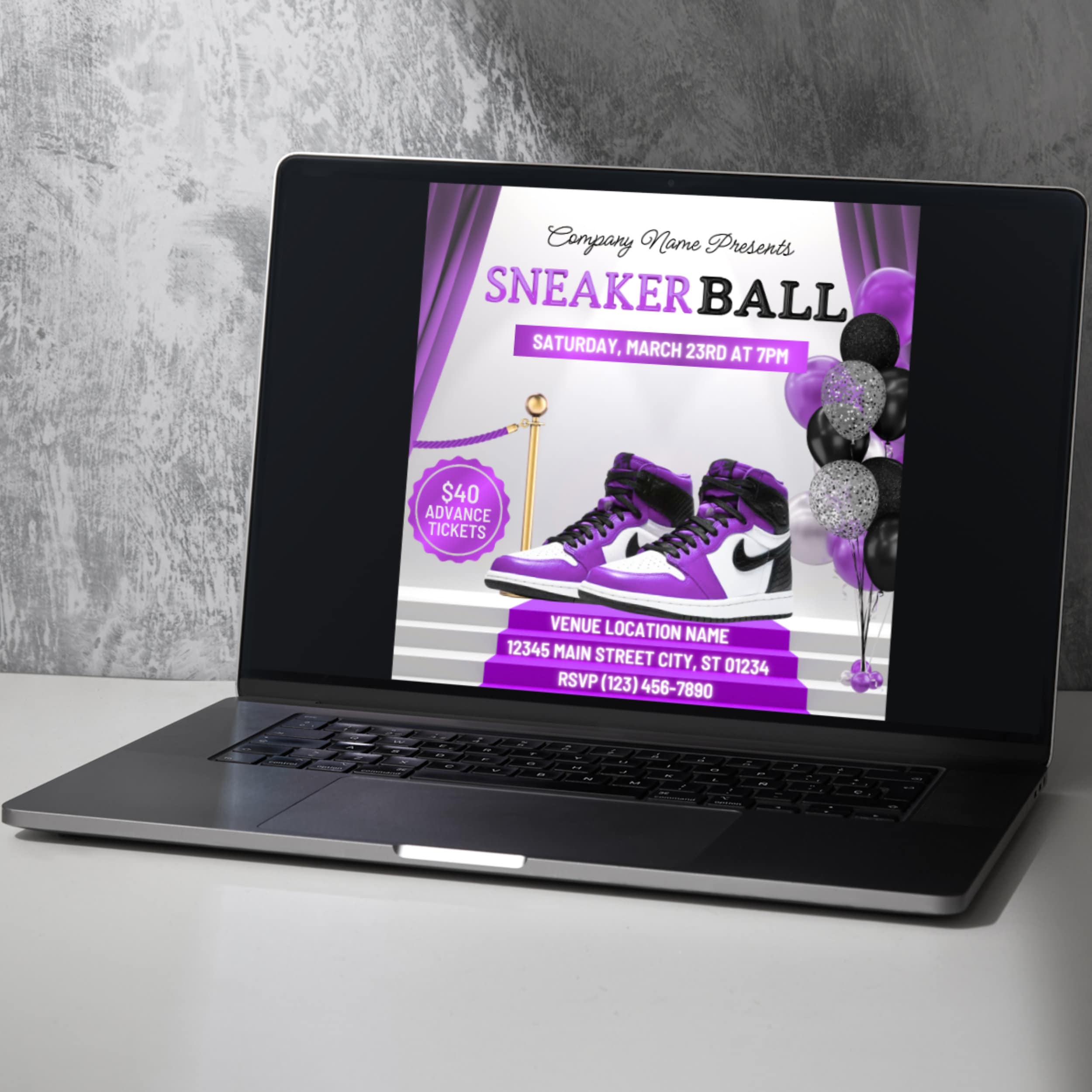 Sneaker Ball Flyer, Sneaker Ball Invitation, Sneaker Gala, Event Flyer ...