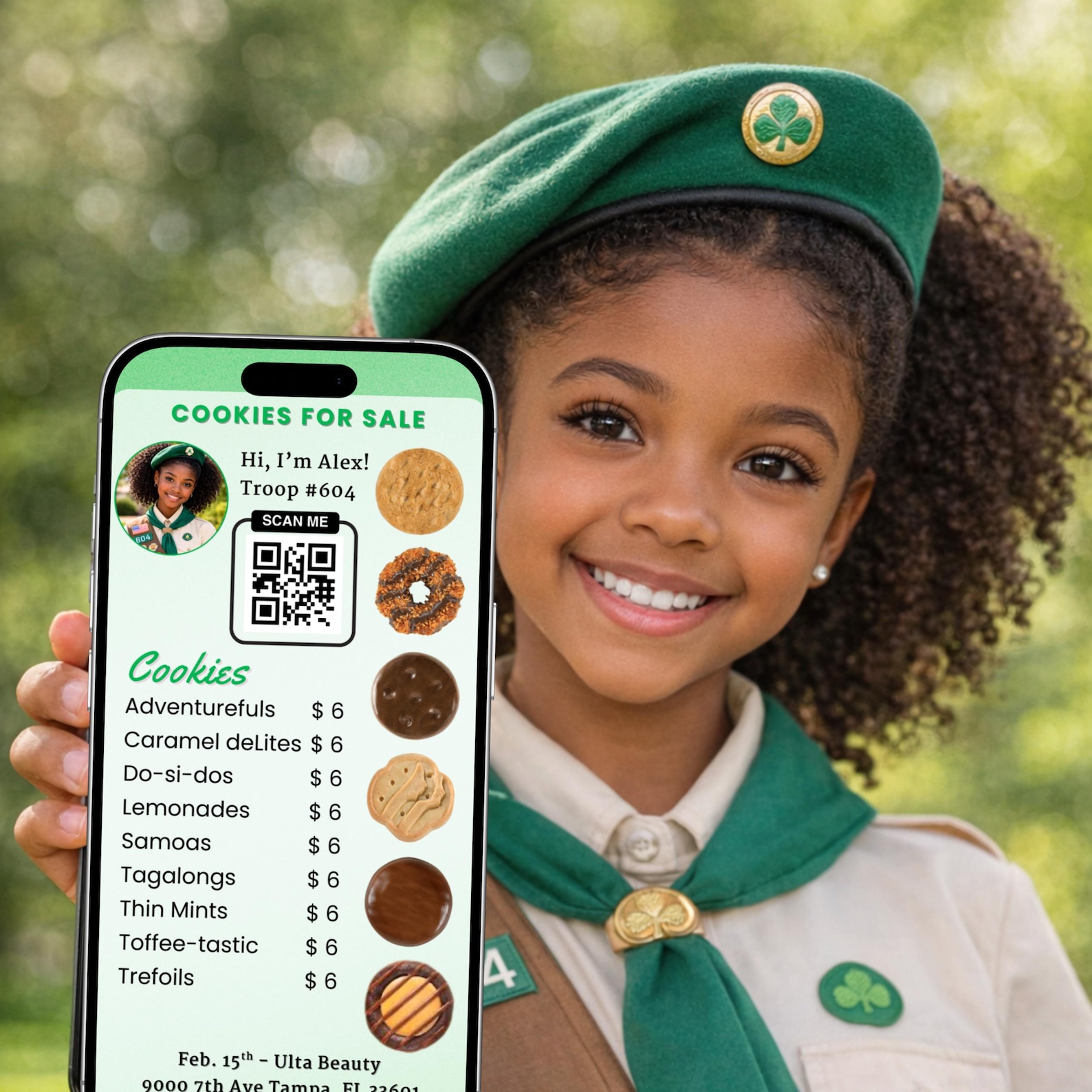 Girl Scout Cookie Price List Template, Girl Scout Cookie Flyer, Canva ...