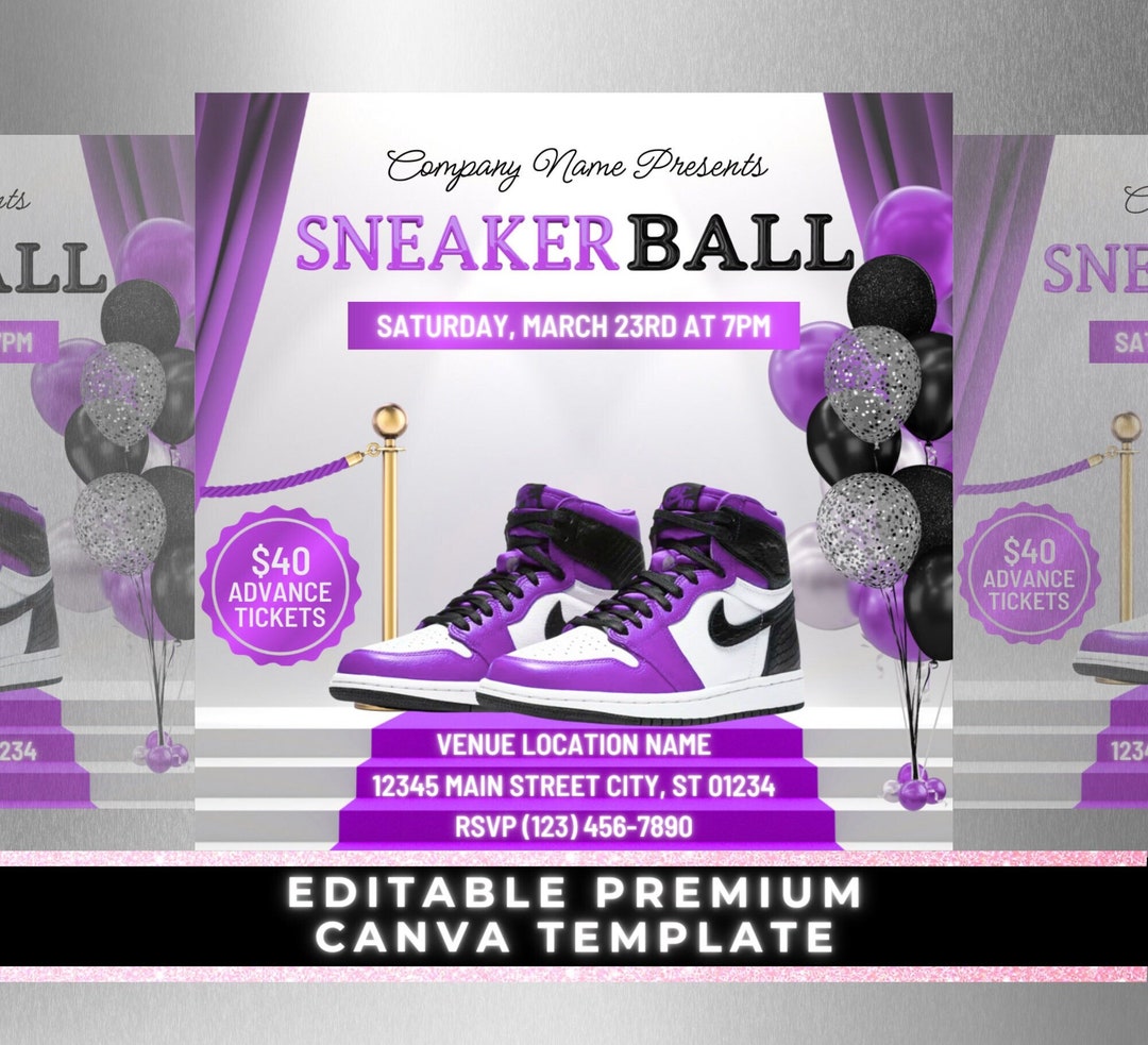 Sneaker Ball Flyer, Sneaker Ball Invitation, Sneaker Gala, Event Flyer ...