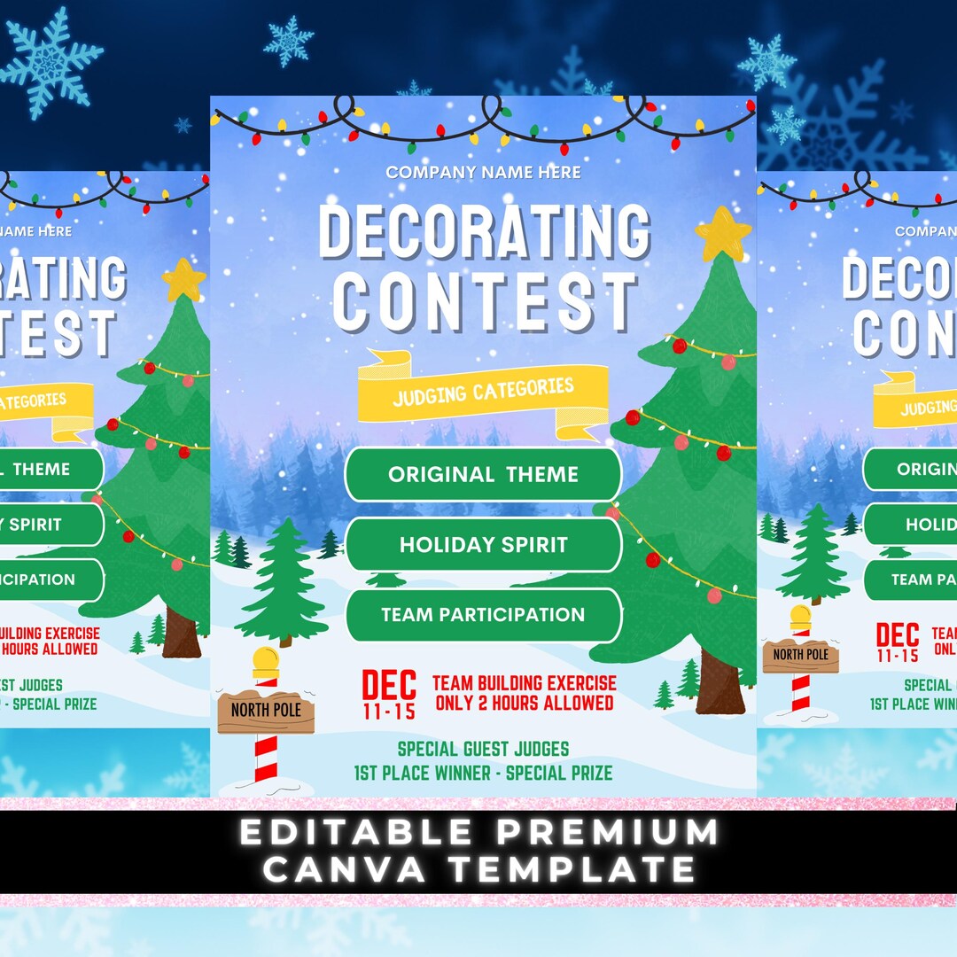 Christmas Tree Decorating Contest Flyer, Christmas Decorating Flyer ...