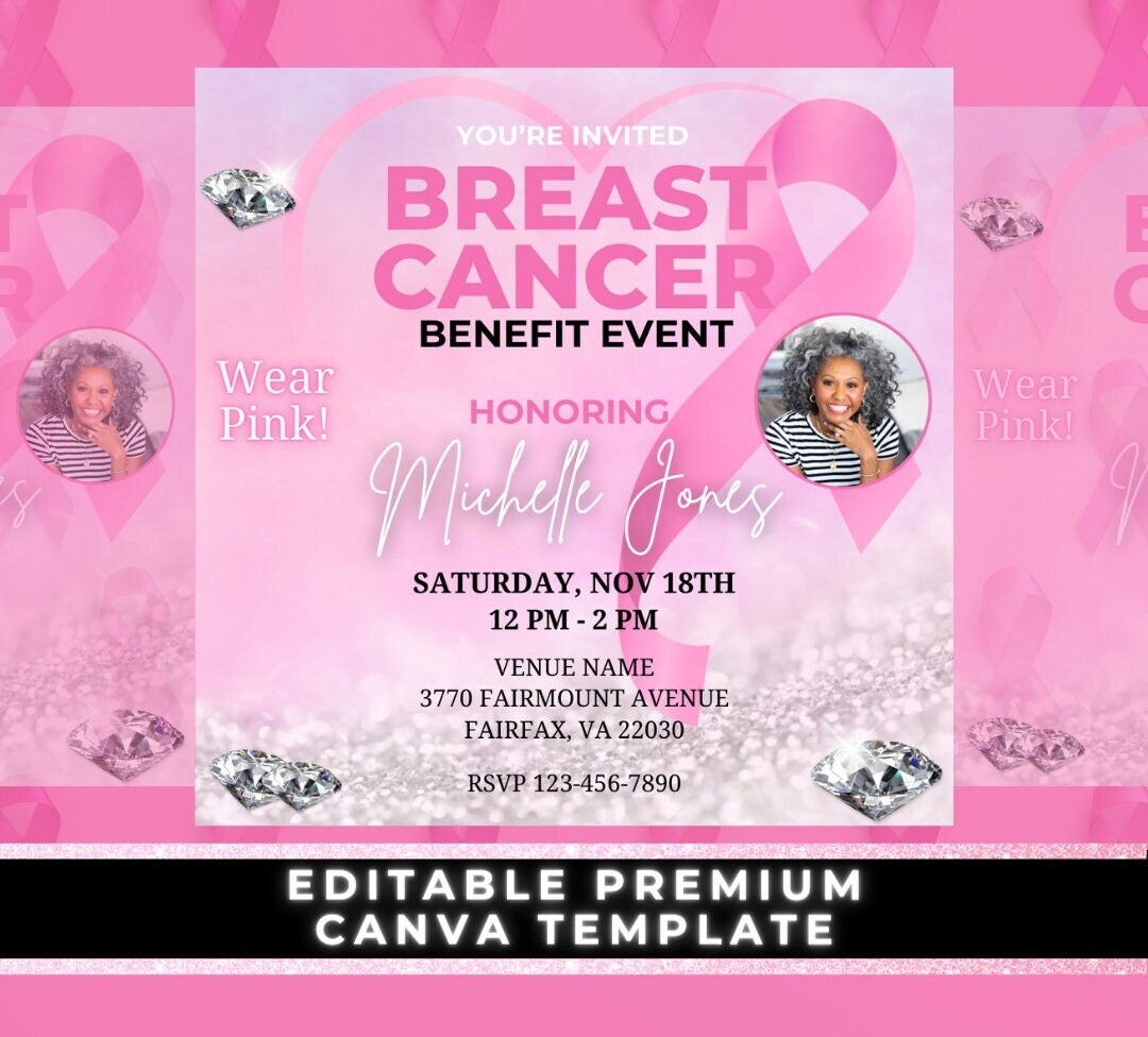 Breast Cancer Benefit, Breast Cancer Fundraiser Invitation, Breast ...