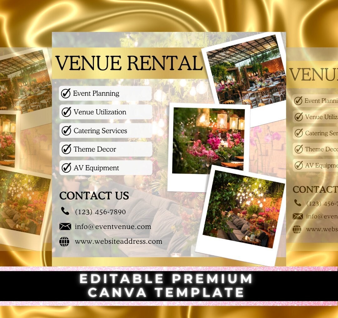 Event Venue Flyer, Event Venue Template, Event Venue Rental, Wedding ...