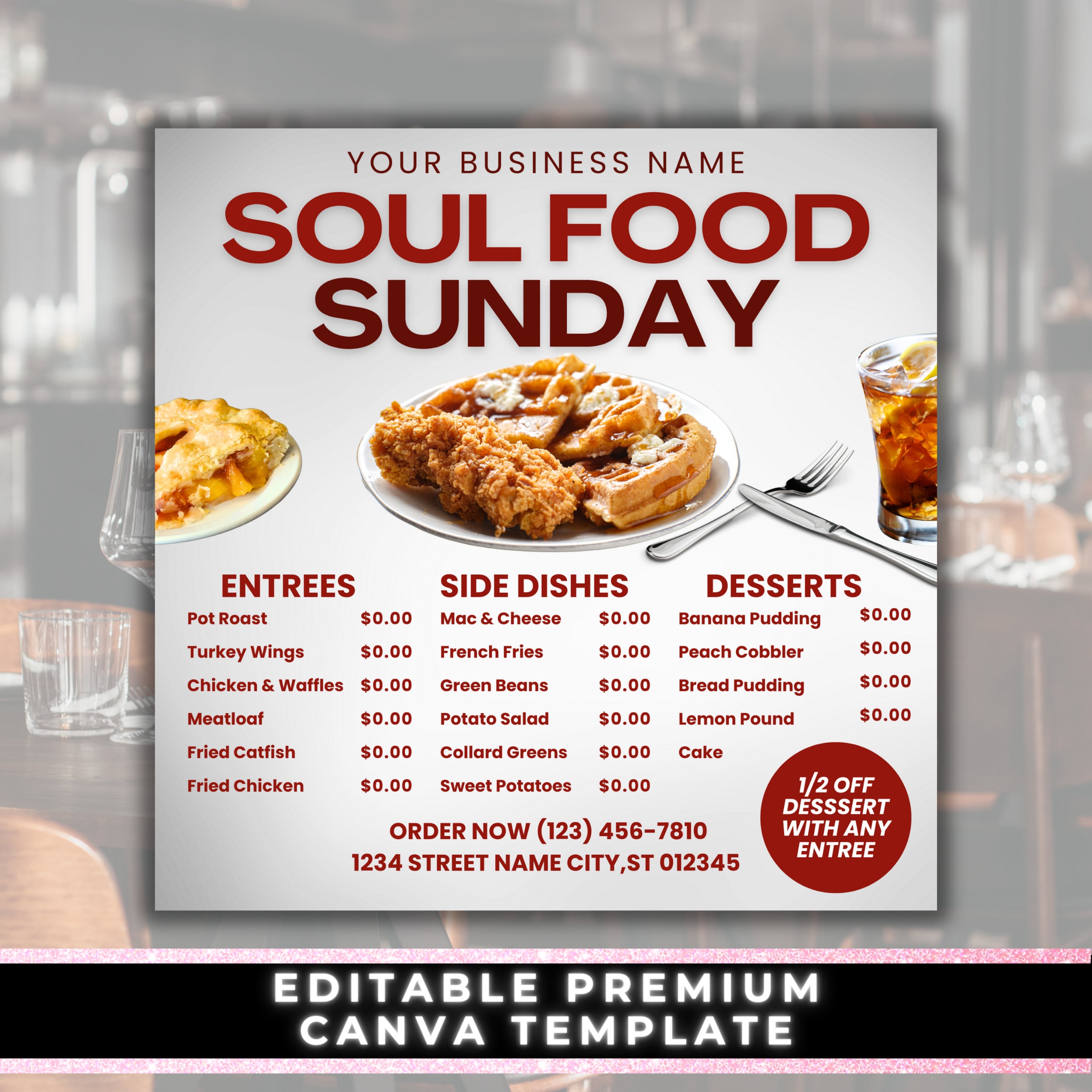 Soul Food Flyer, Soul Food Menu, Dinner Menu, Dinner Special Flyer ...