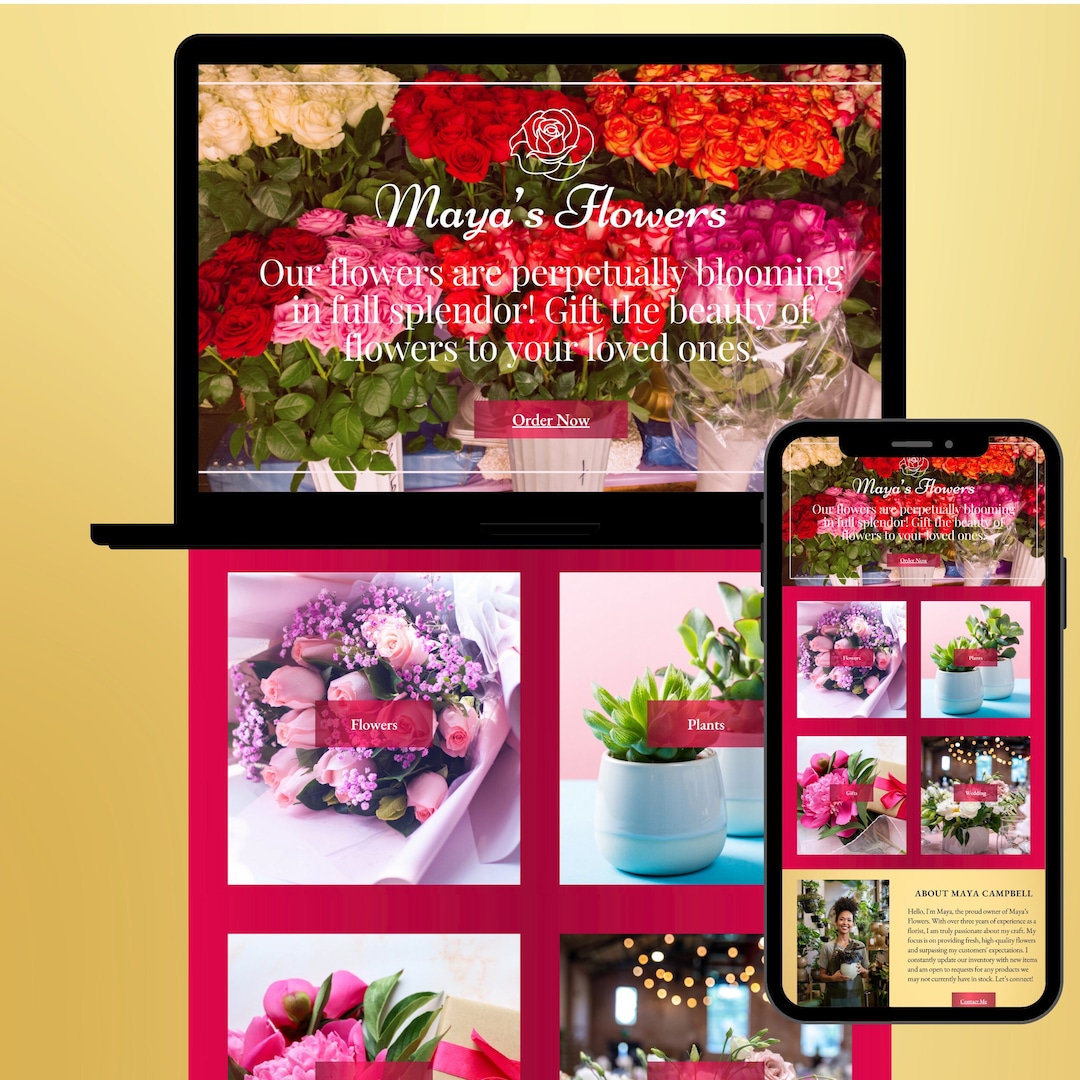 Florist Website, Florist Website Template, Florist Portfolio, Florist ...
