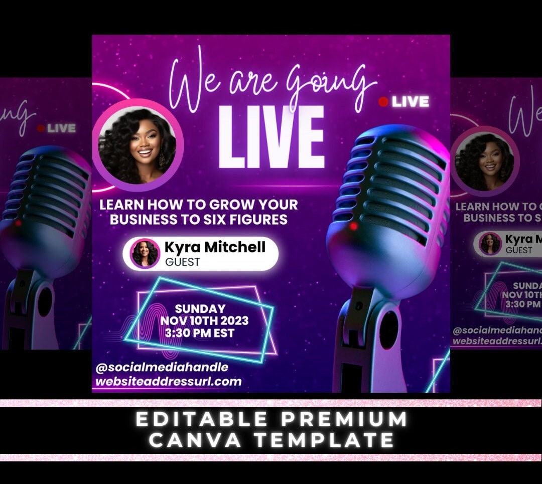 Flyer Podcast, Going Live Flyer, Livestream Flyer, Template Youtube ...