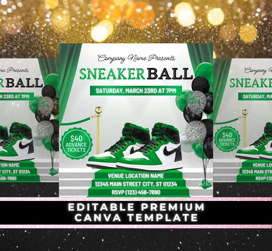 Sneaker Ball Flyer, Sneaker Ball Invitation, Sneaker Gala, Event Flyer ...
