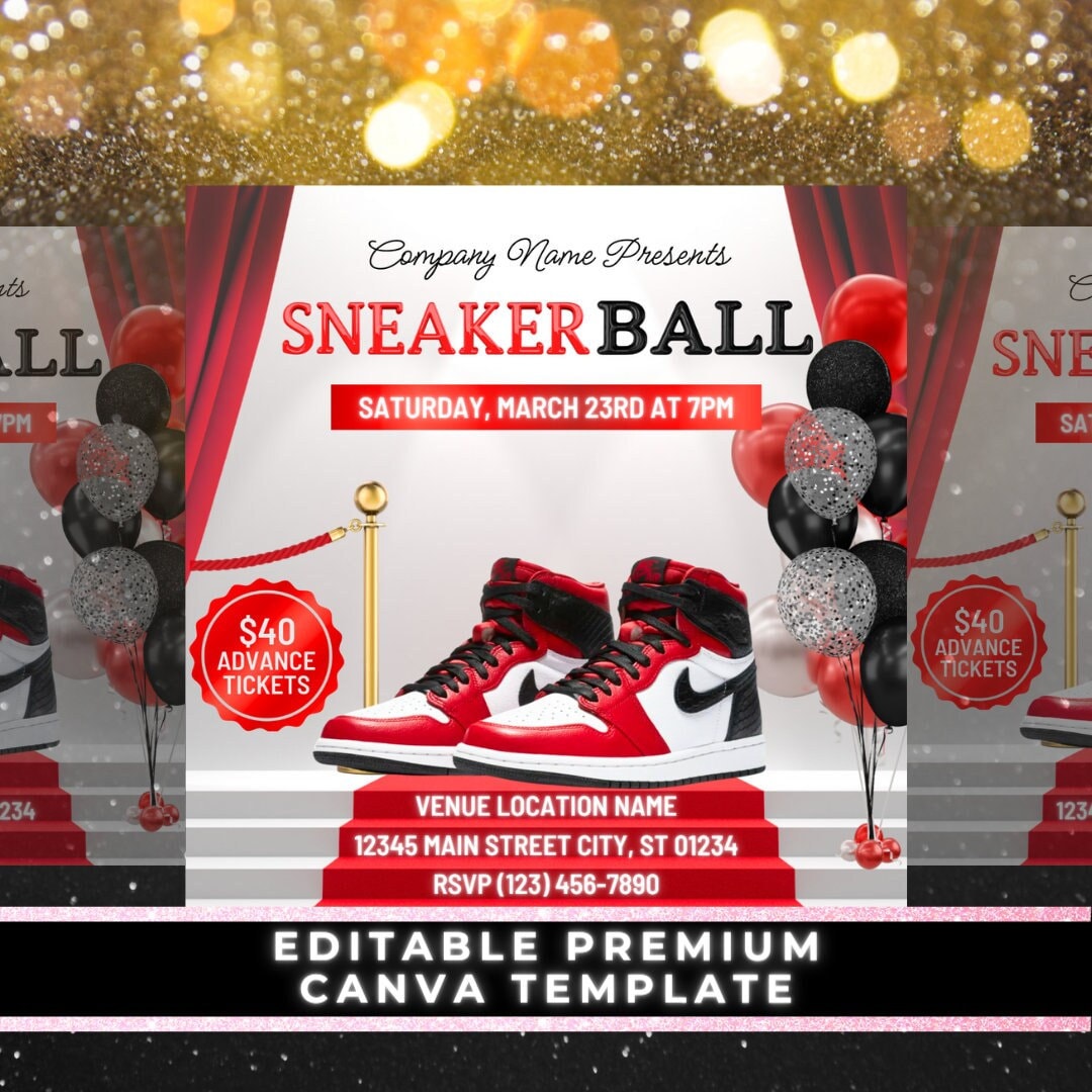 Sneaker Ball Flyer, Sneaker Ball Invitation, Sneaker Gala, Event Flyer ...