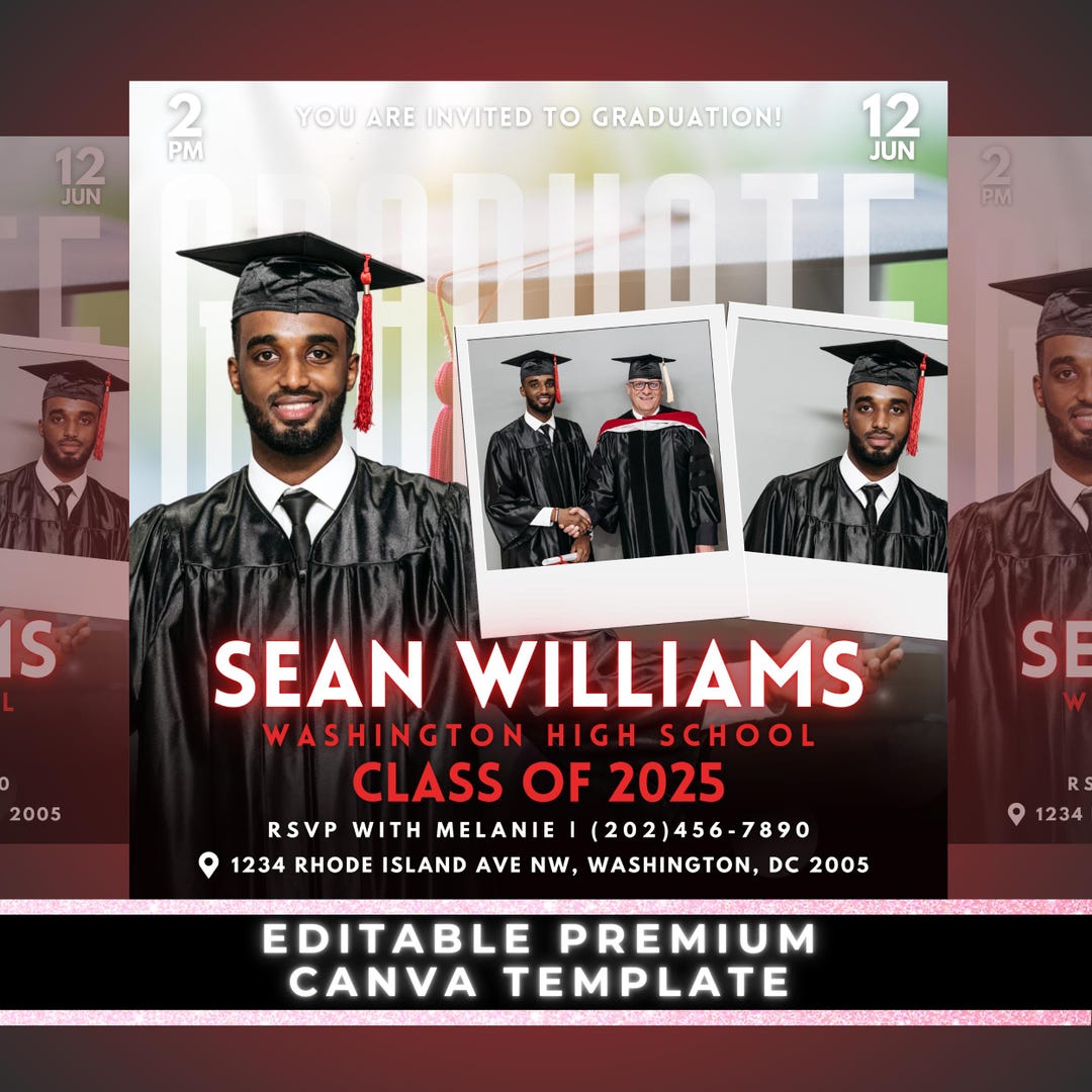 Graduate Flyer, Graduation Party Flyer, Graduation Invitation, Graduate ...