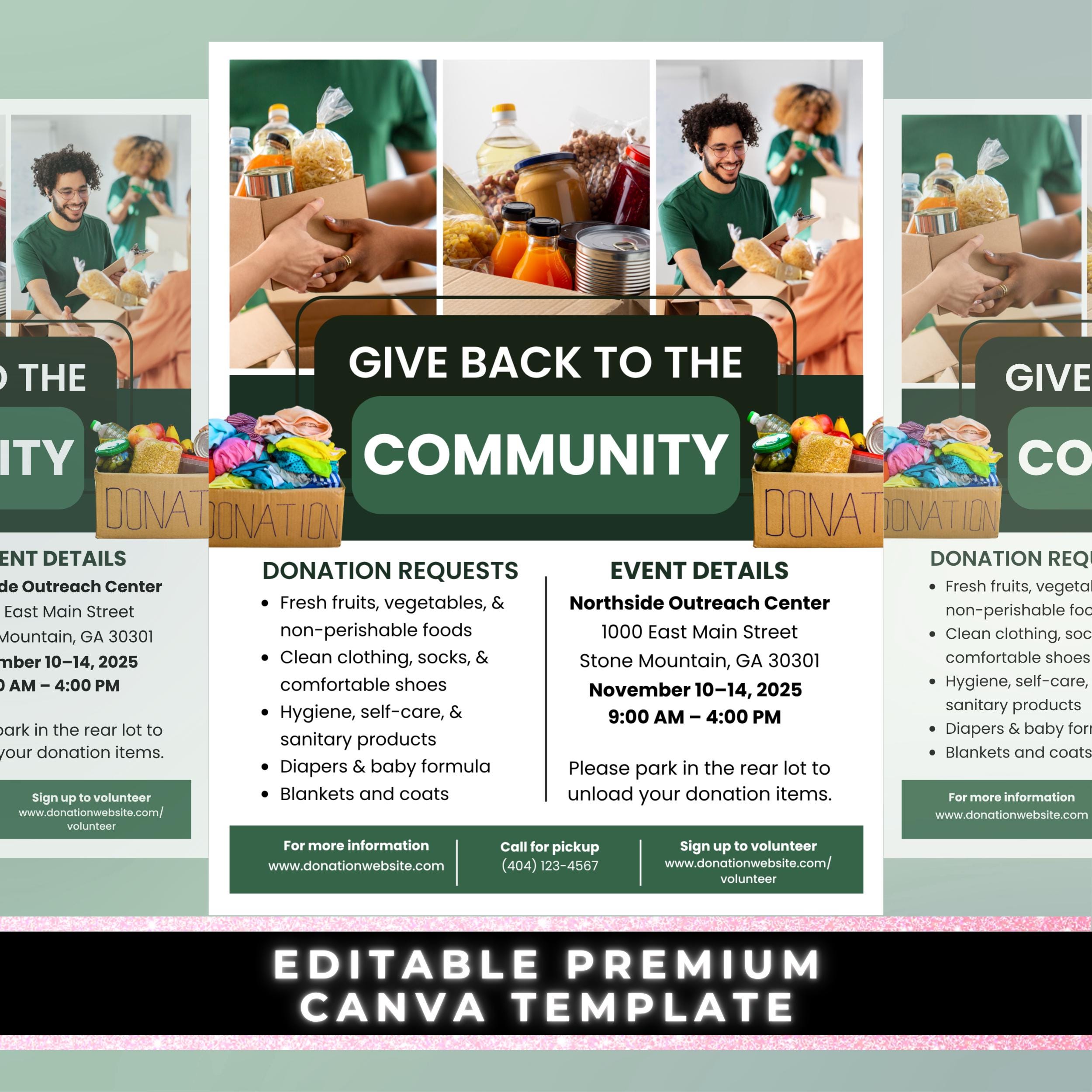 Donation Drive Flyer, Charity Flyer, Fundraiser Thanksgiving Flyer ...