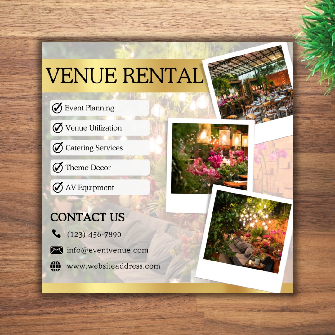 Event Venue Flyer, Event Venue Template, Event Venue Rental, Wedding ...