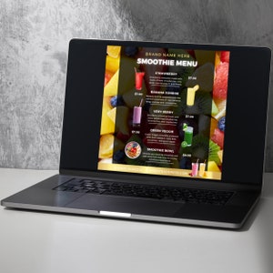 Smoothie Menu, Drinks Menu Template, Bar Menu, Canva Template ...