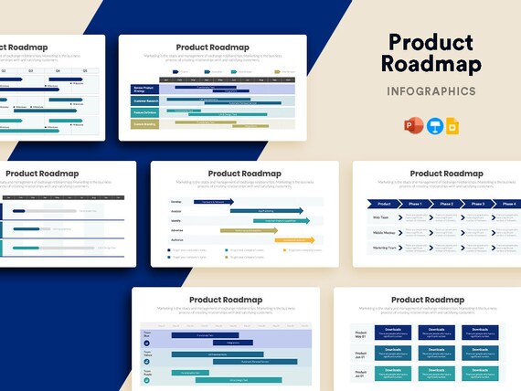 Product Roadmap Infographics Powerpoint Template PPTX | Etsy