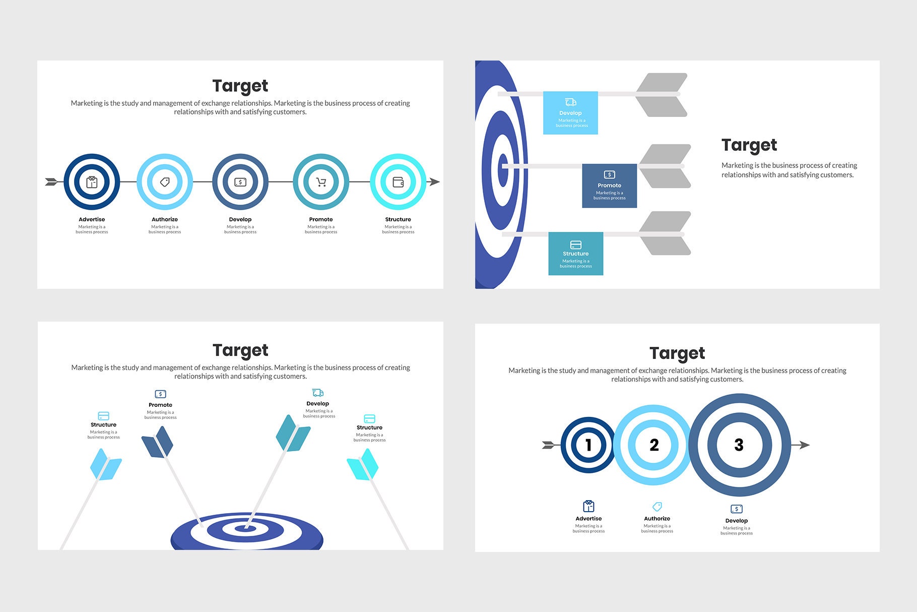 Target Infographics Powerpoint Template PPTX Keynote Template Google ...
