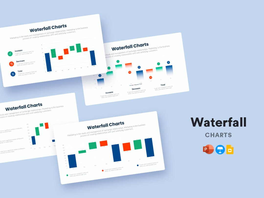 Waterfall Charts Infographics Powerpoint Template PPTX - Etsy