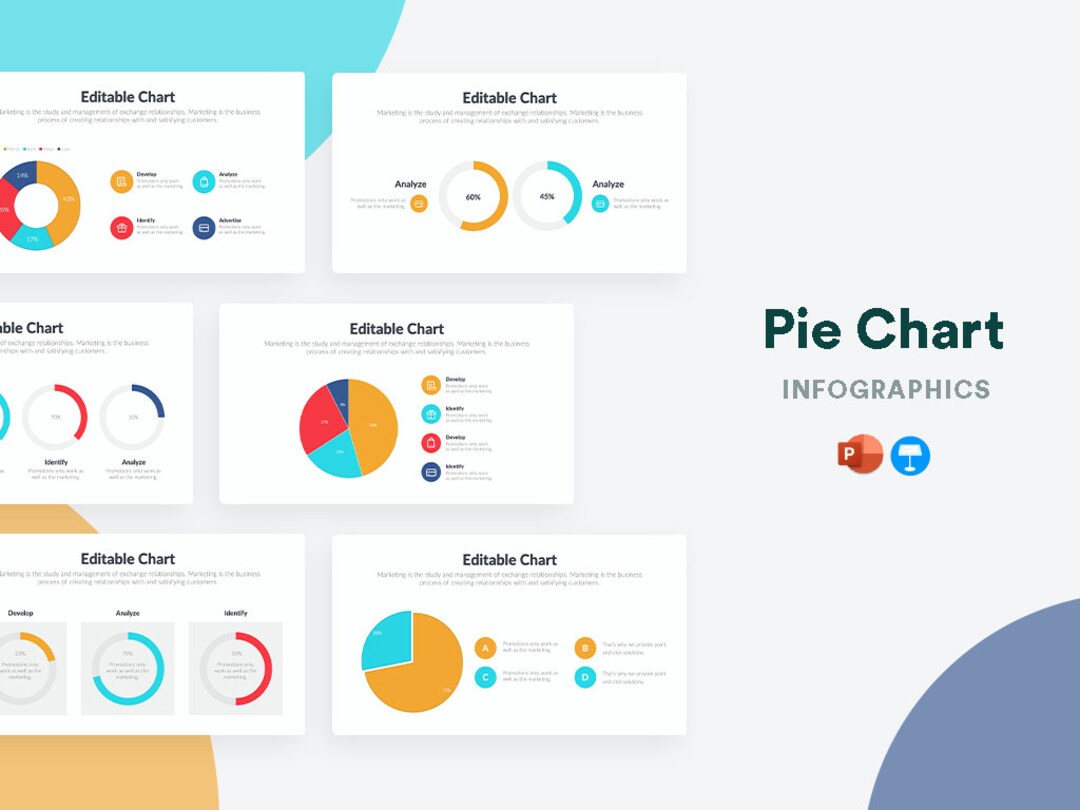 Pie Charts Infographics Powerpoint Template PPTX Keynote Template - Etsy