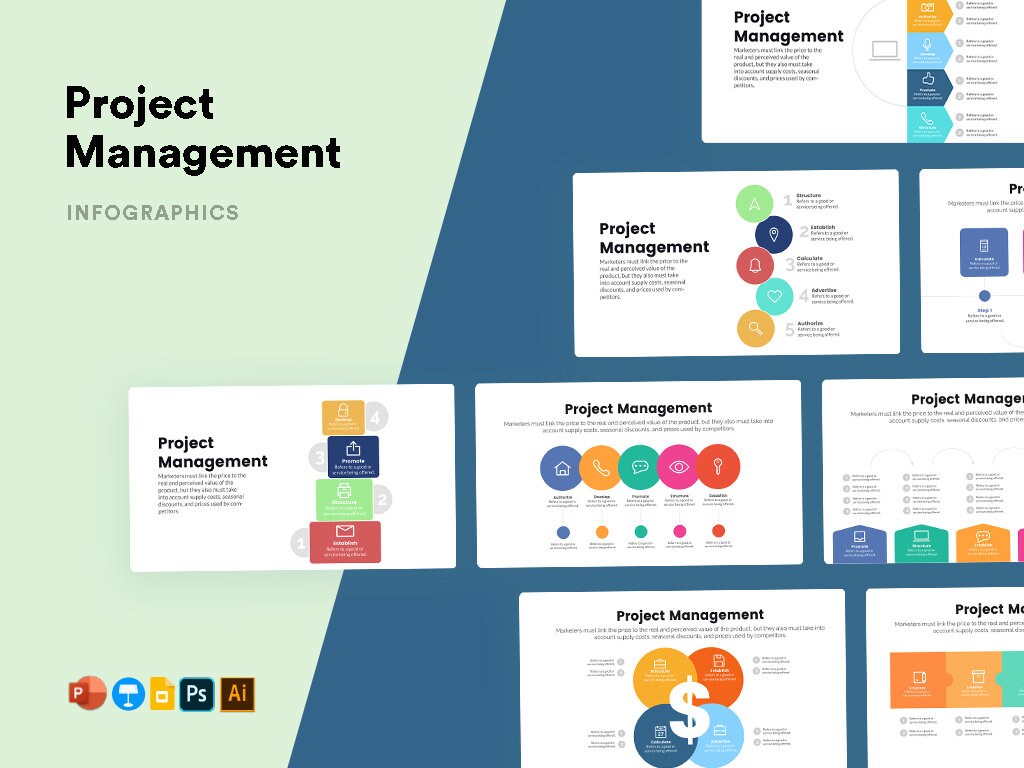 Project Management Infographics Powerpoint Template PPTX | Etsy