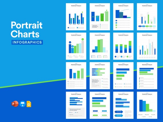 Portrait Charts Infographics Powerpoint Template PPTX | Etsy