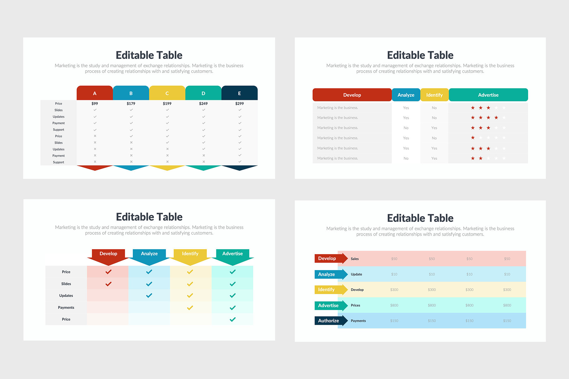 Table Charts Infographics Powerpoint Template PPTX Keynote Template ...
