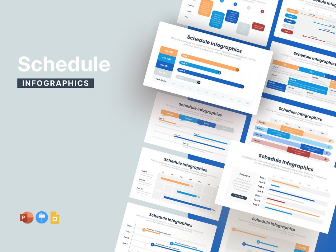 Zeitplan Infografiken PowerPoint-Vorlage PPTX - Etsy.de