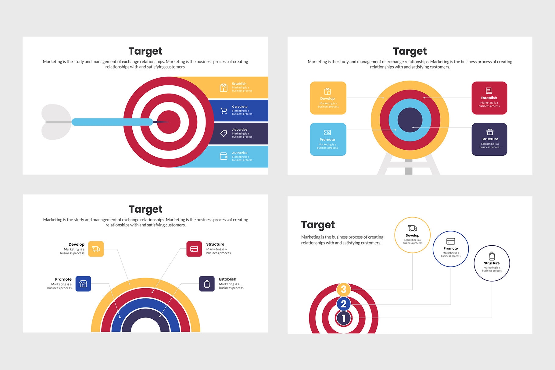 Target Infographics Powerpoint Template PPTX Keynote Template Google ...