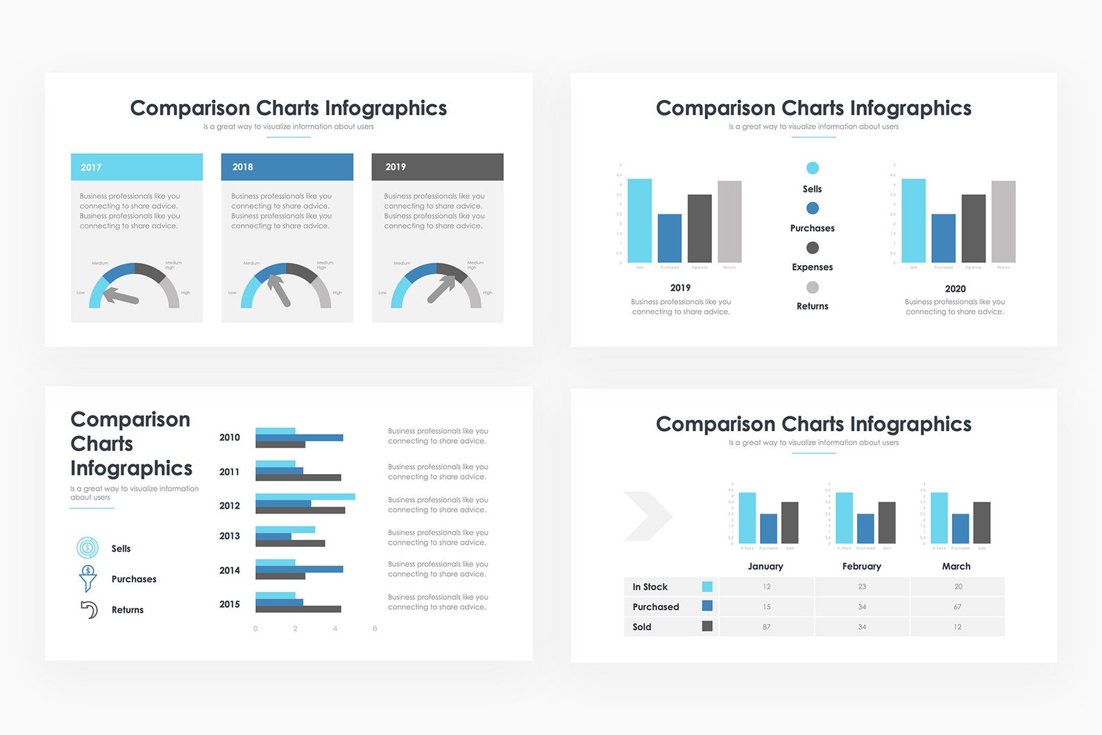 Comparison Charts Infographics Powerpoint Template PPTX Keynote ...