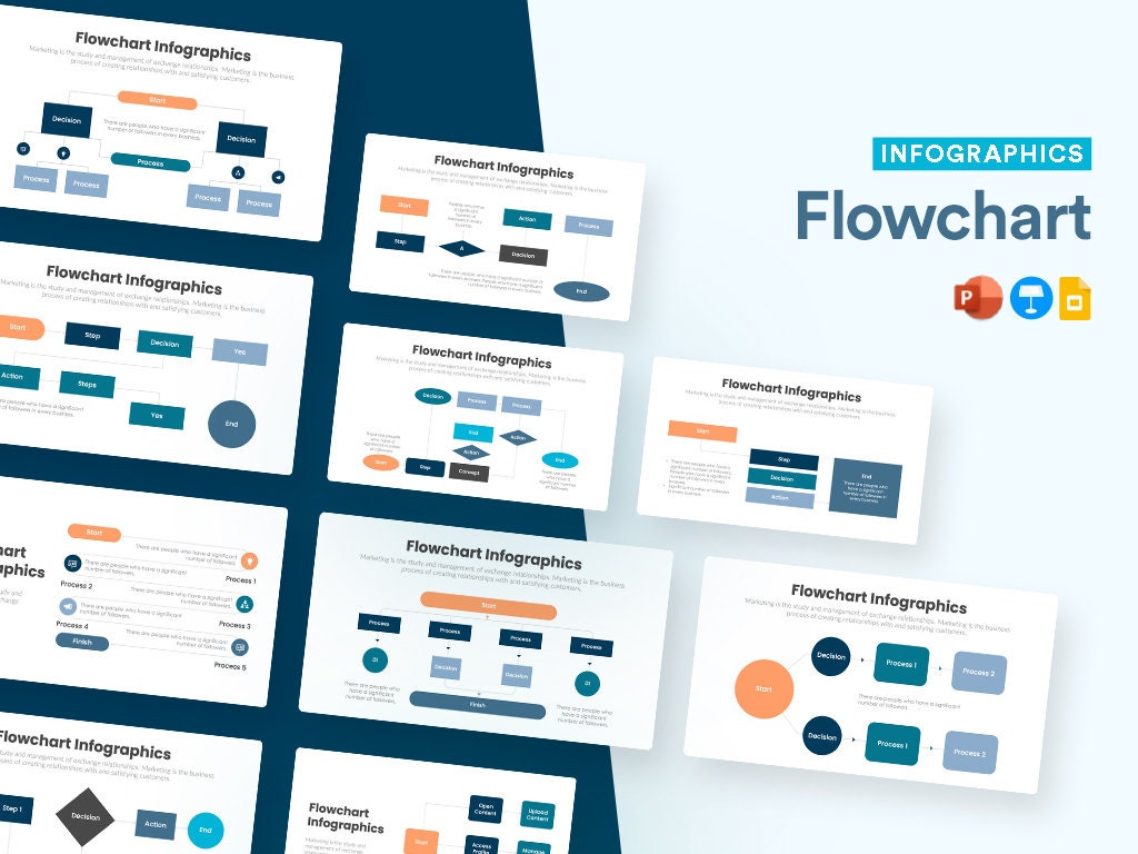 Flowchart Infographics Powerpoint Template PPTX Keynote Template Google ...