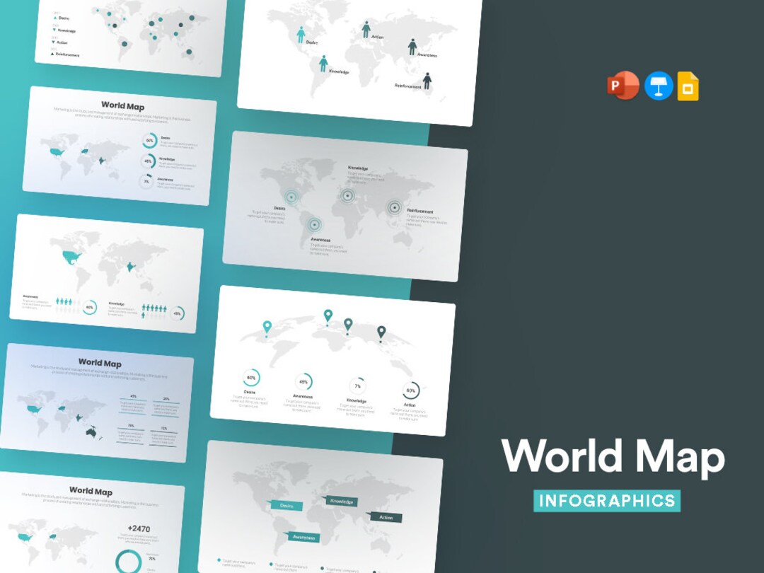 World Map Infographics Powerpoint Template PPTX Keynote Template Google ...