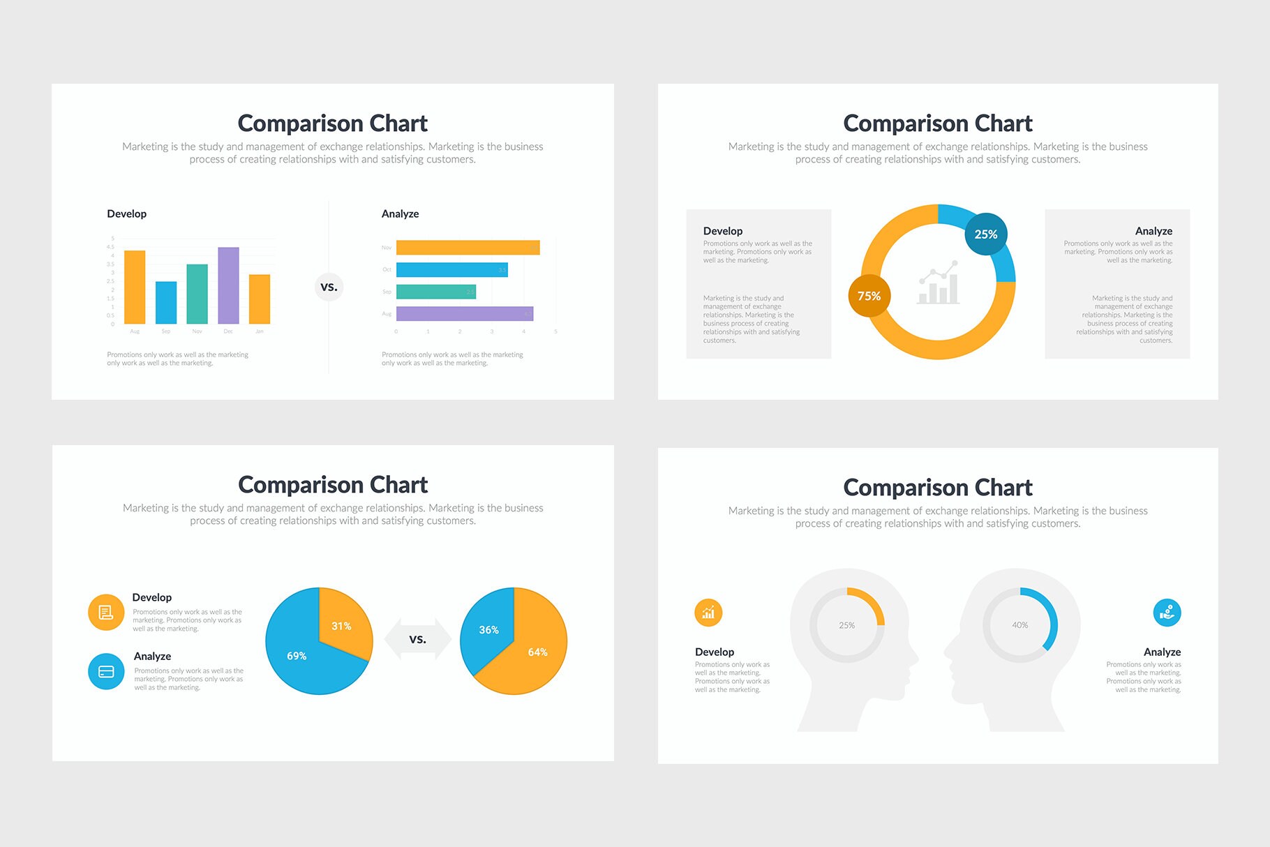 Comparison Charts Infographics Powerpoint Template PPTX Keynote ...