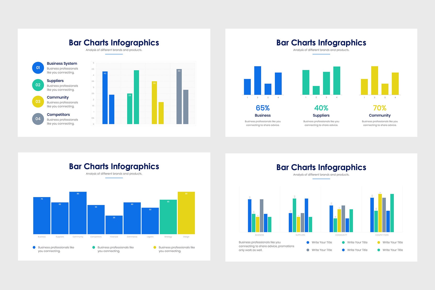 Bar Charts Infographics Powerpoint Template PPTX Keynote - Etsy
