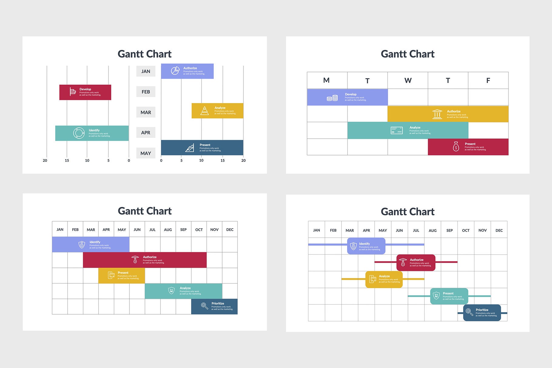 Gantt Charts Infographics Powerpoint Template PPTX - Etsy