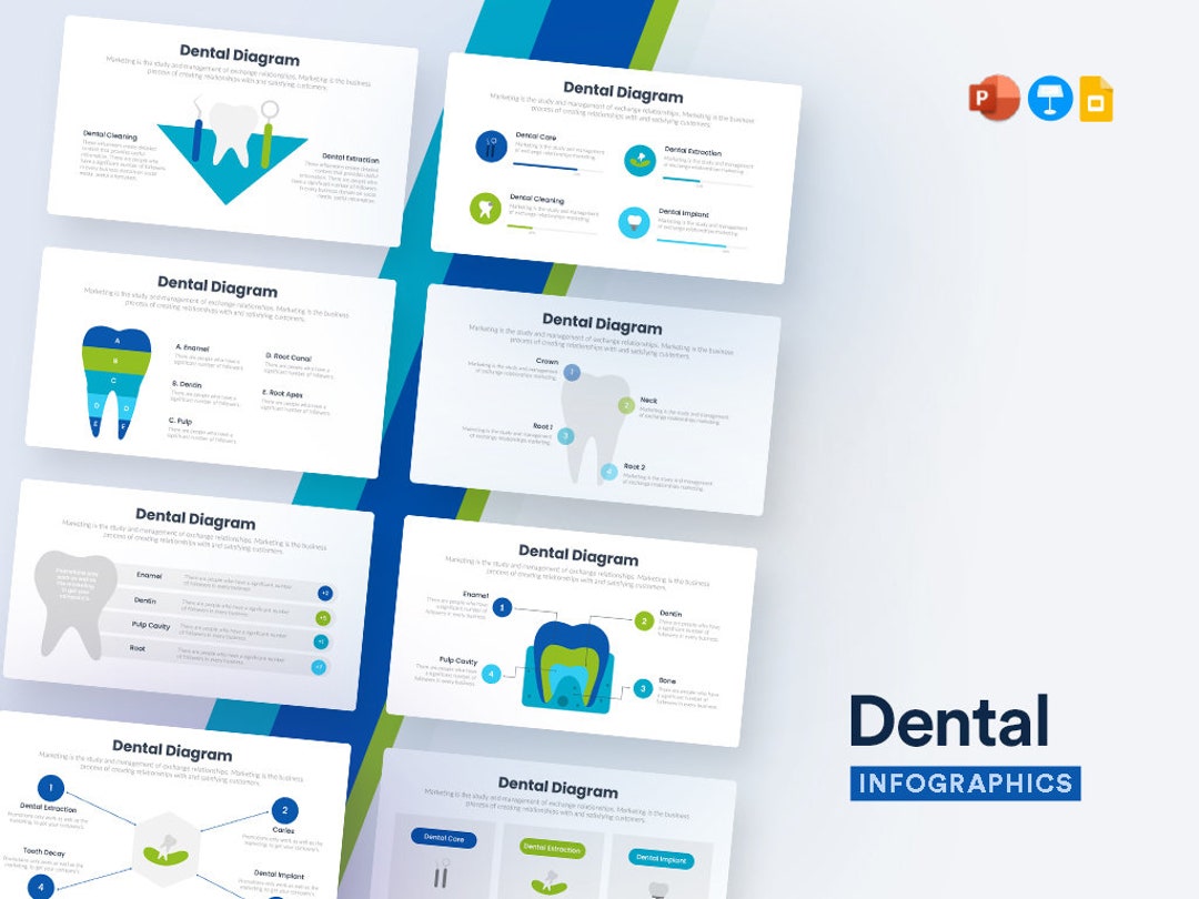 Dental Infographics Powerpoint Template PPTX Keynote - Etsy