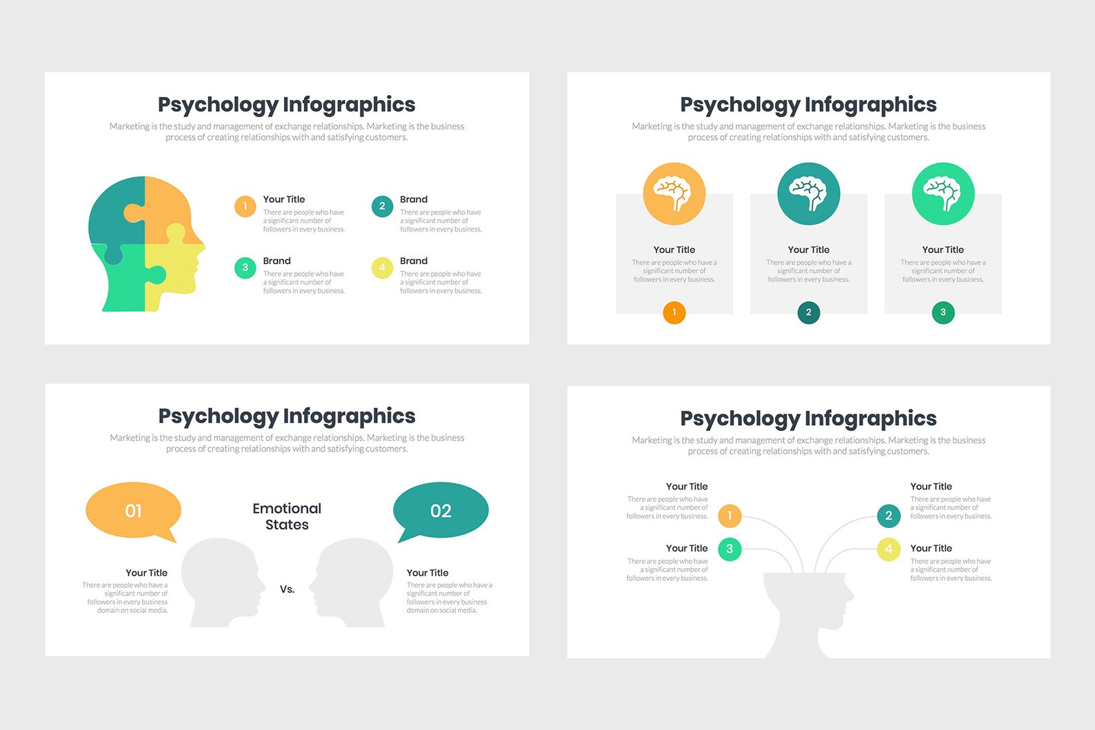 Psychology Infographics PowerPoint Template PPTX Keynote | Etsy