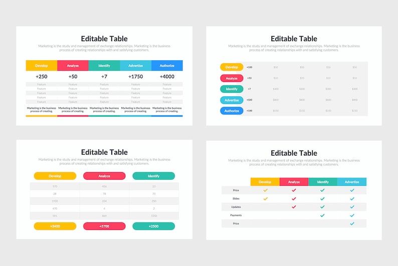 Table Charts Infographics Powerpoint Template PPTX Keynote Template ...