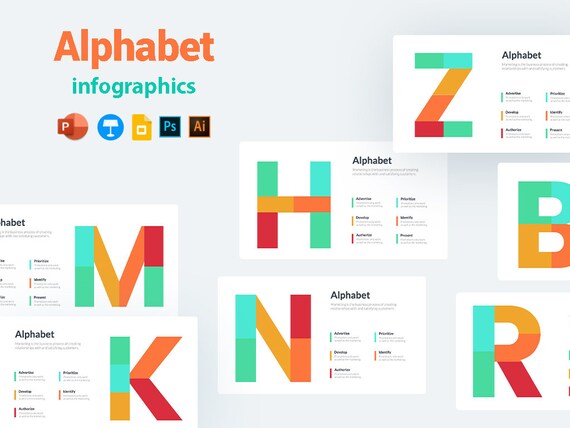 Alphabet Letter Infographics Powerpoint Template PPTX | Etsy