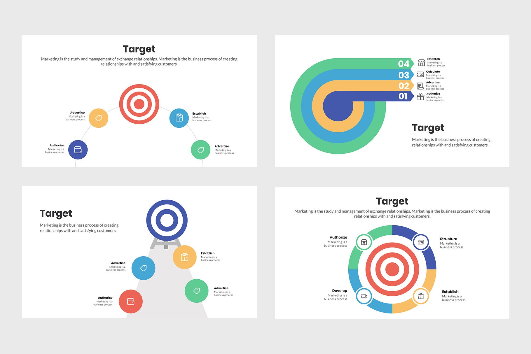 Target Infographics Powerpoint Template PPTX Keynote Template Google ...